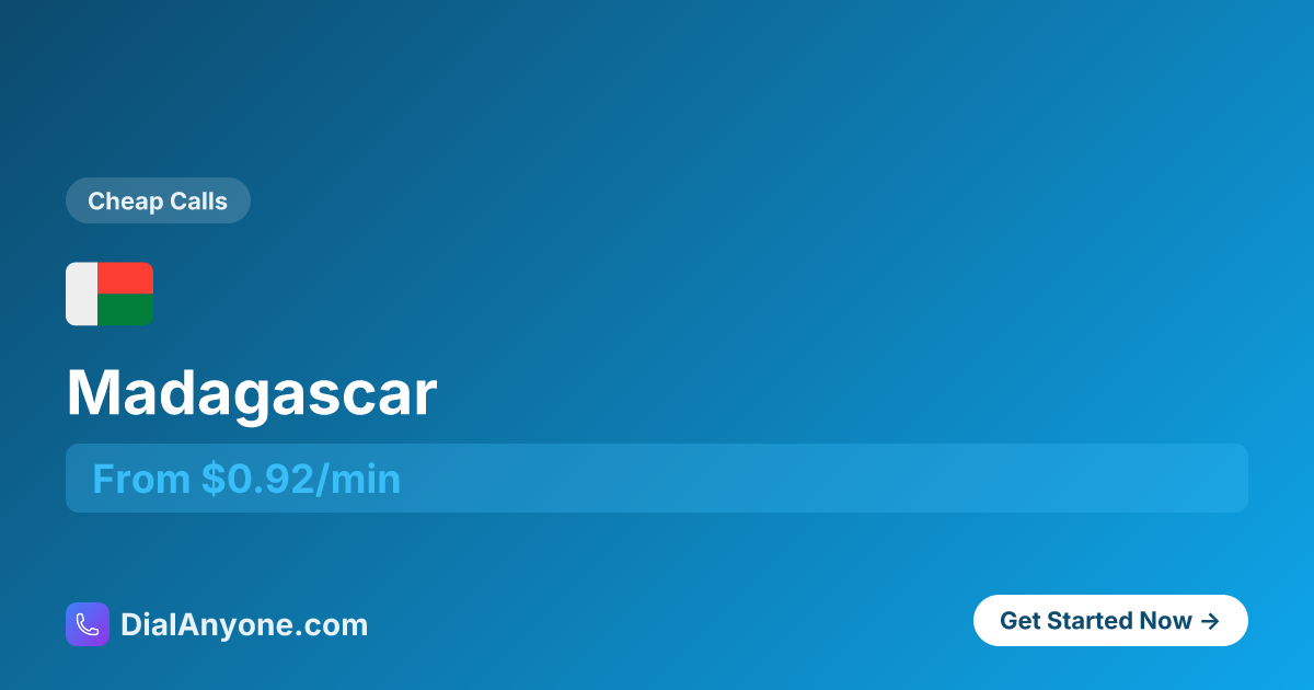 How to Call Madagascar 🇲🇬 (+261) - Call Now from $1.55/min | DialAnyone