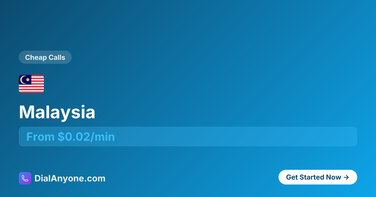 How to Call Malaysia - Complete Dialing Guide +MY | DialAnyone ...