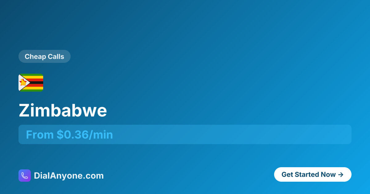 How to Call Zimbabwe 🇿🇼 (+263) - Call Now from $0.60/min | DialAnyone